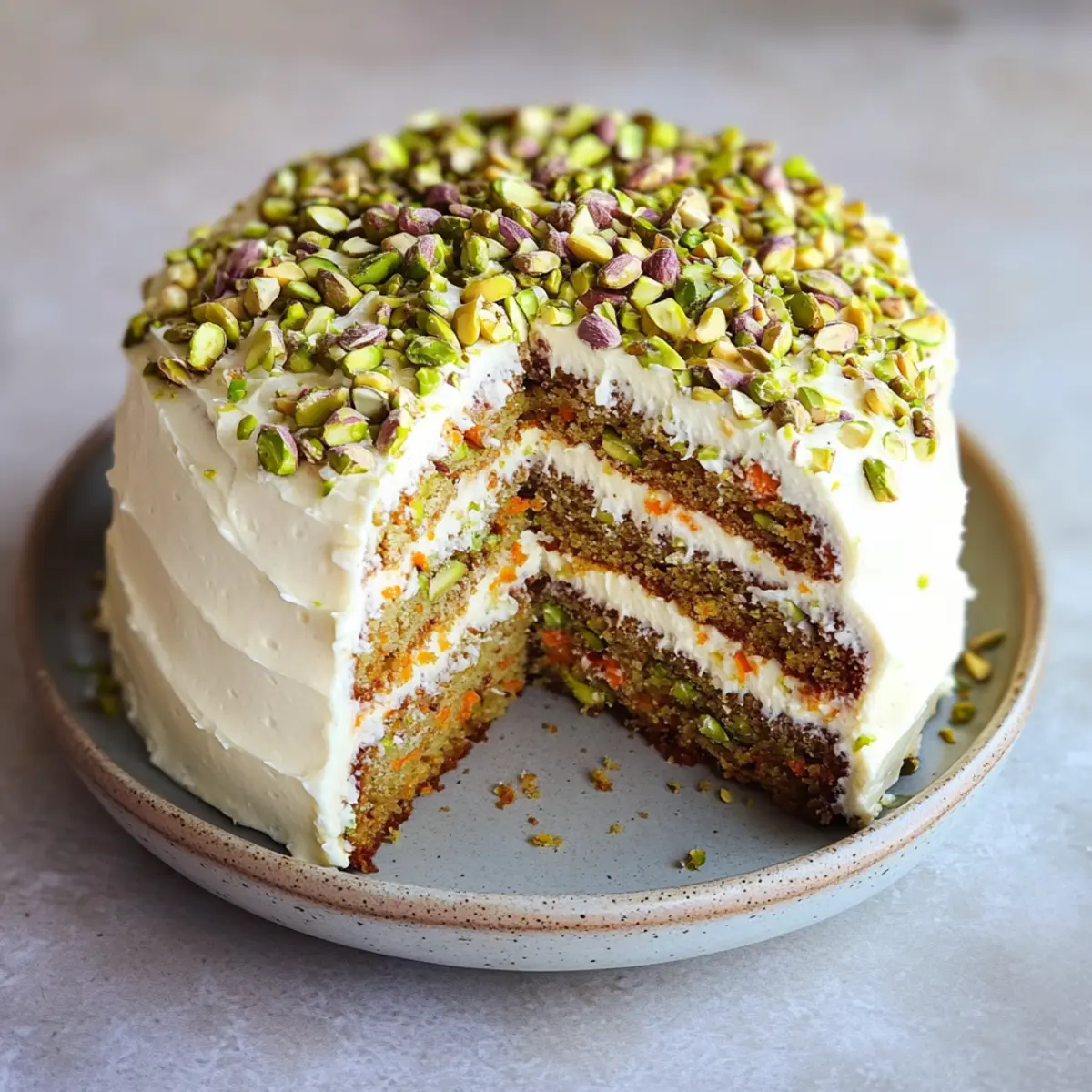 Delicious Vegan Carrot Pistachio Cake with Cream Cheese Frosting ...