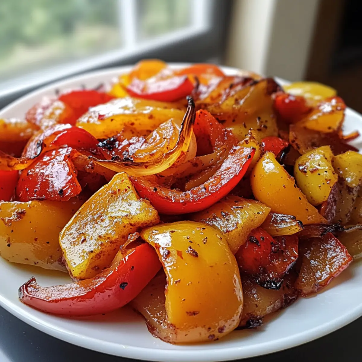 Roasted Peppers and Onions: A Vibrant Vegan Side Dish - Pinch Pulse
