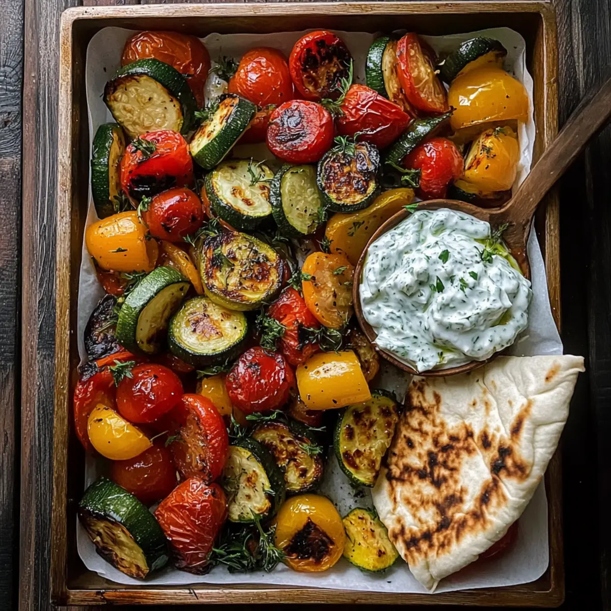 Sheet-Pan Roasted Veggies with Tzatziki for a Cozy Feast - Pinch Pulse
