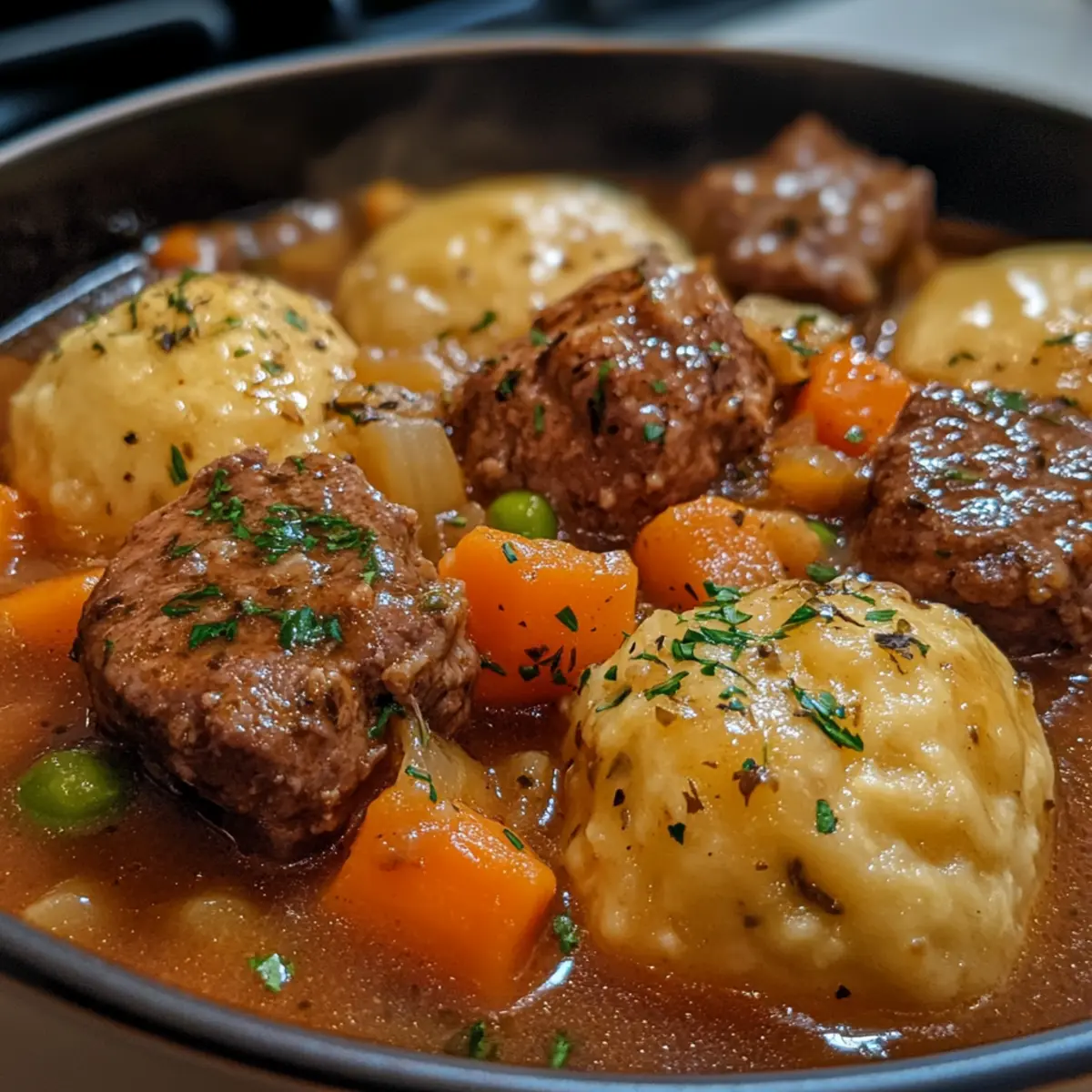 Heavenly Beef Stew with Cheddar Herb Dumplings for Cozy Nights - Pinch ...